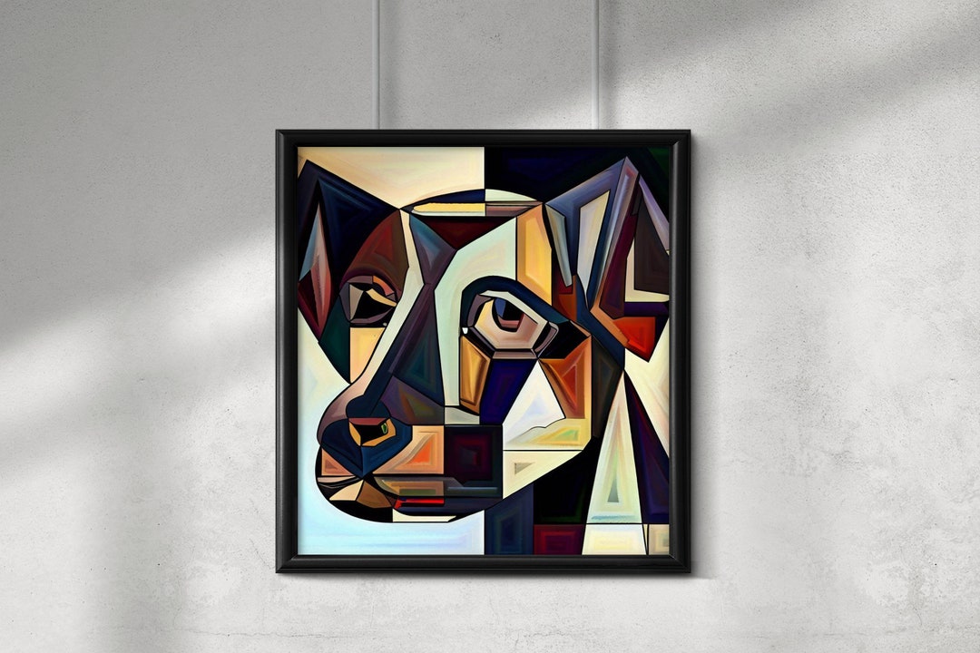 Digital, Animals, Dog, Art, Cubism, Portrait - Etsy