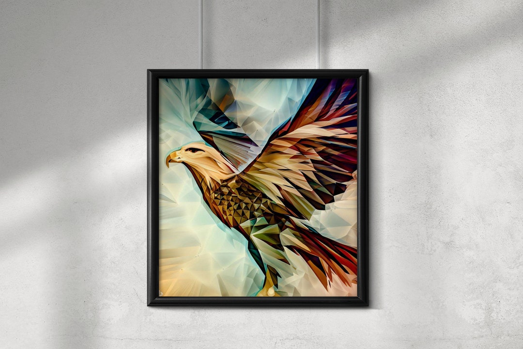 Digital, Animals, Eagle, Art, Cubism, Portrait - Etsy