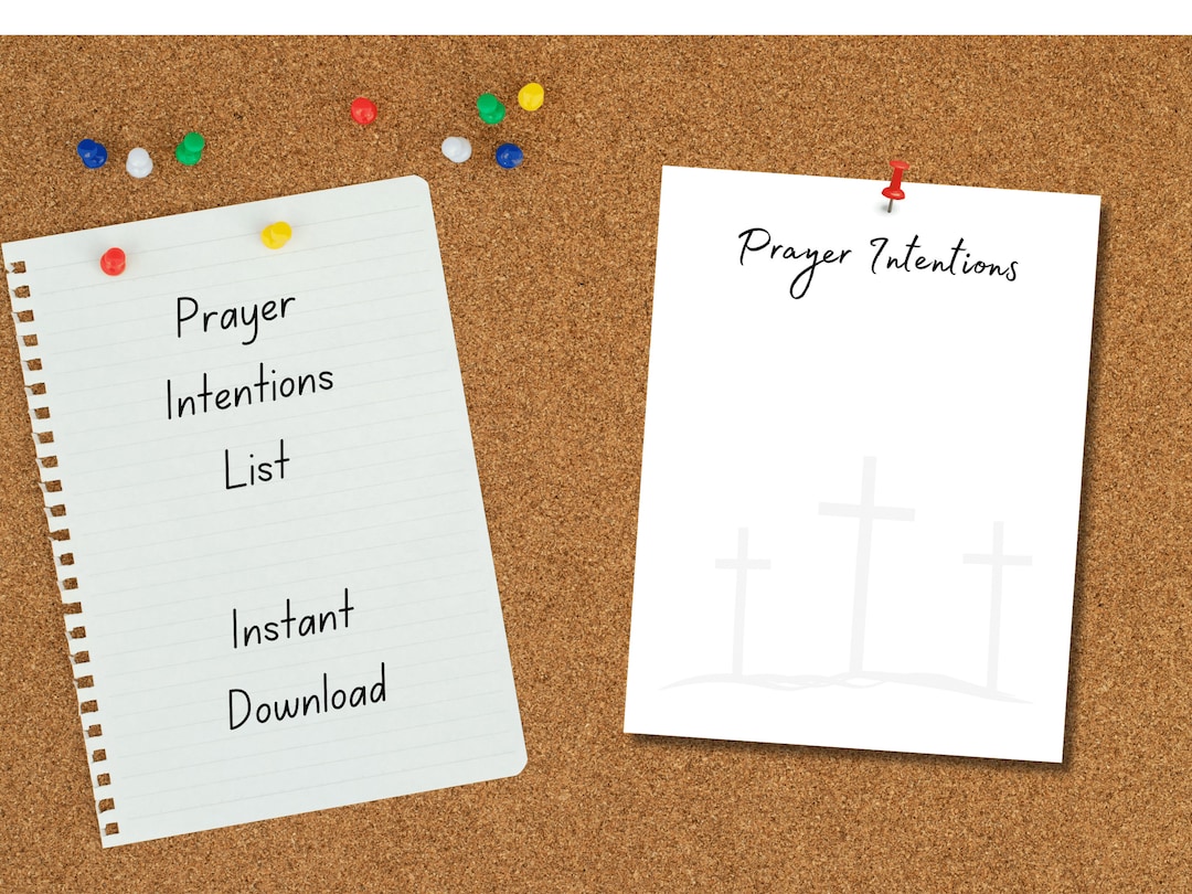 Printable Prayer Intentions List, Prayer Requests Digital Download 8 ...