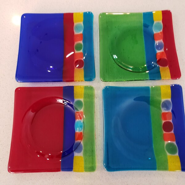 Fused Glass Coaster Etsy
