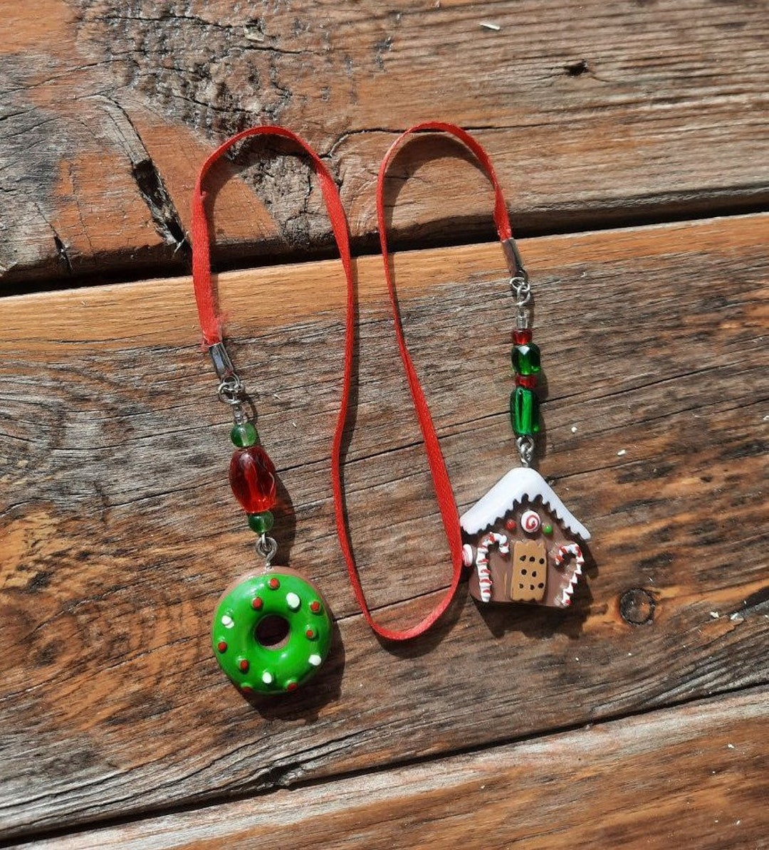 Christmas Donut & Gingerbread House Bookmark - Etsy