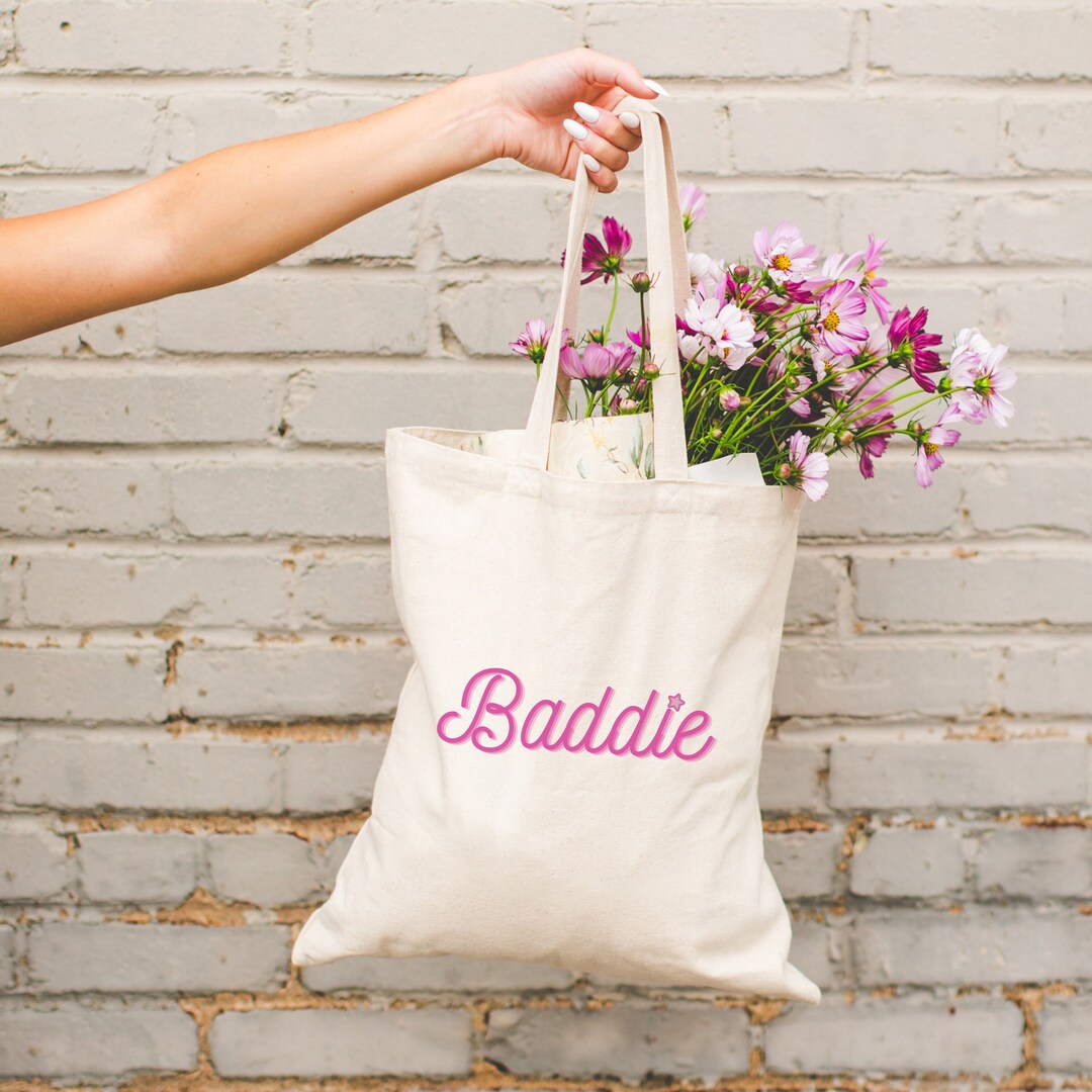 Baddie Tote Bag Pink Baddie Bag Reusable Shopping Bag - Etsy