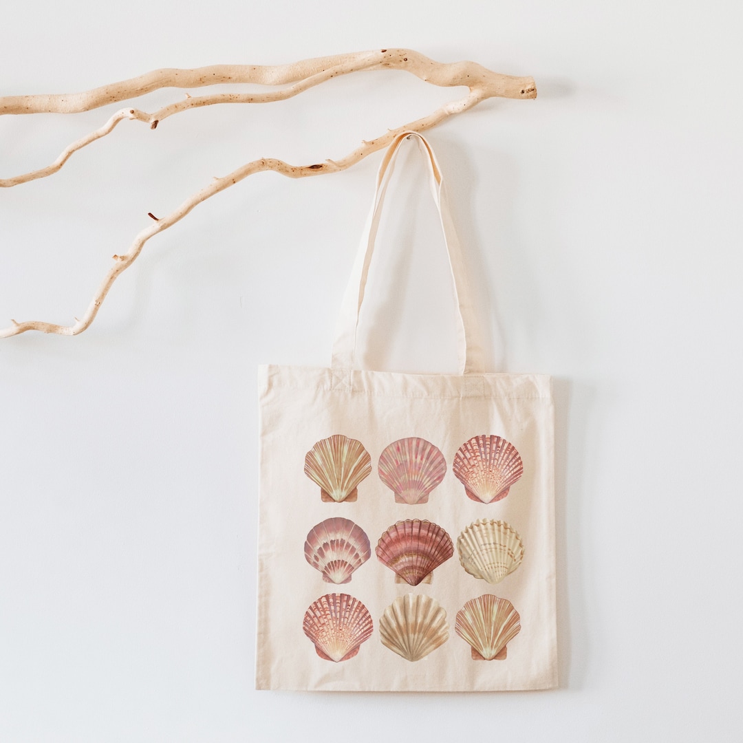 Seashell Tote Bag, Pink Shell Bag, Gift for Beach Lover, Cute Summer ...
