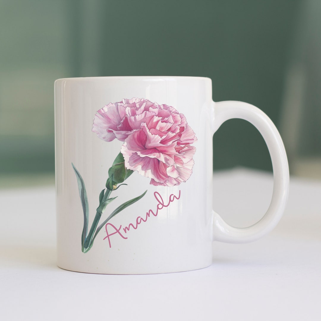 Personalized Birth Month Flower Gift, Custom Birth Flower Mug ...