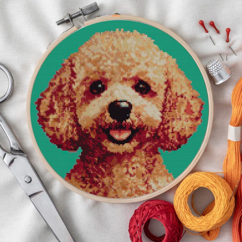 Poodle Cross Stitch - Etsy