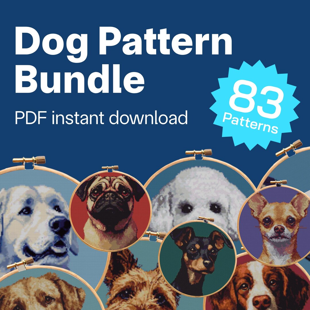 83 Breed Cross Stitch Patterns Bundle - Perfect for Pet Lovers and DIY ...
