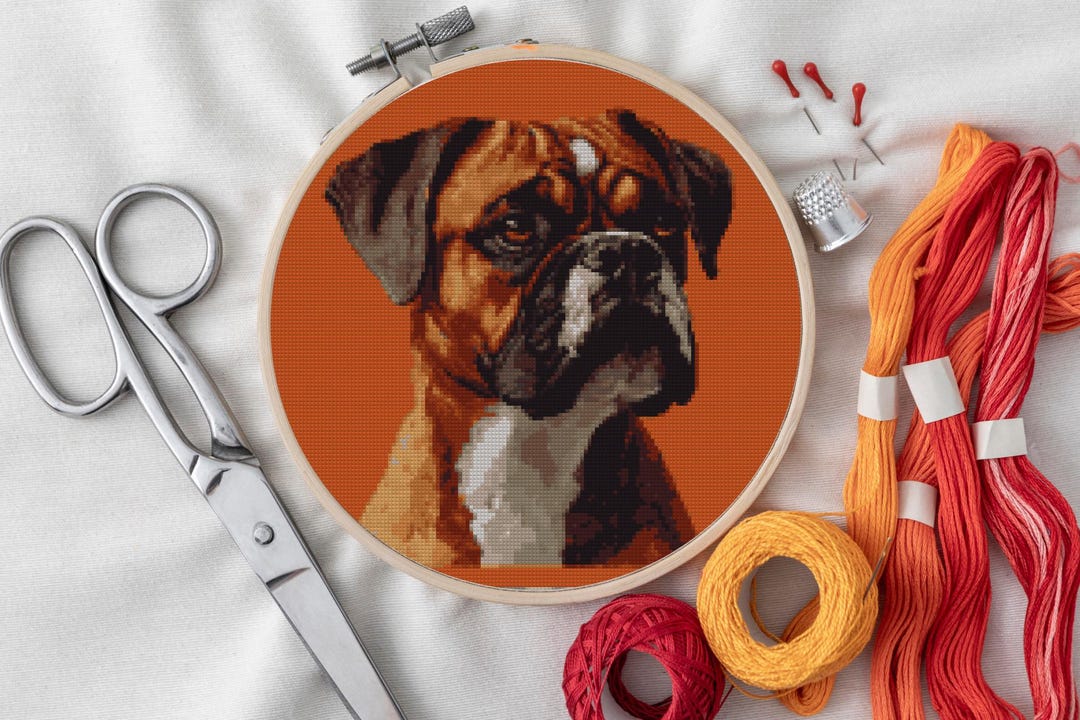 Boxer Dog Cross Stitch Pattern - Ideal for Pet Lovers & DIY Embroidery ...