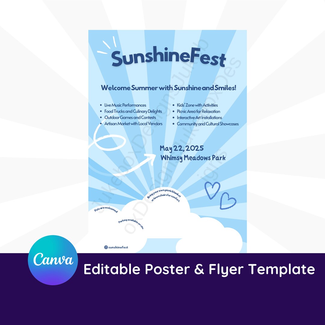 Summer Welcome Party Poster Template - Etsy