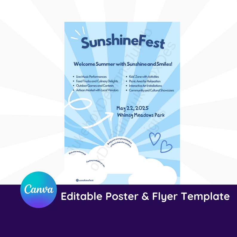 Summer Welcome Party Poster Template - Etsy