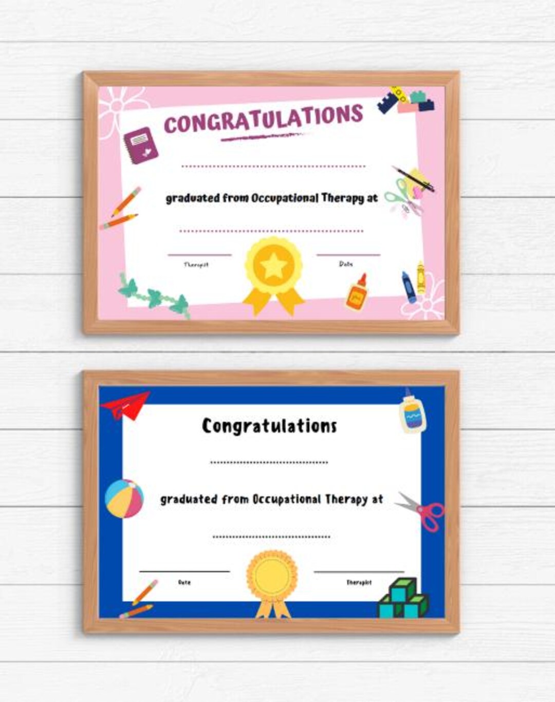 Occupational Therapy OT Graduation Certificate Printable | Digital ...