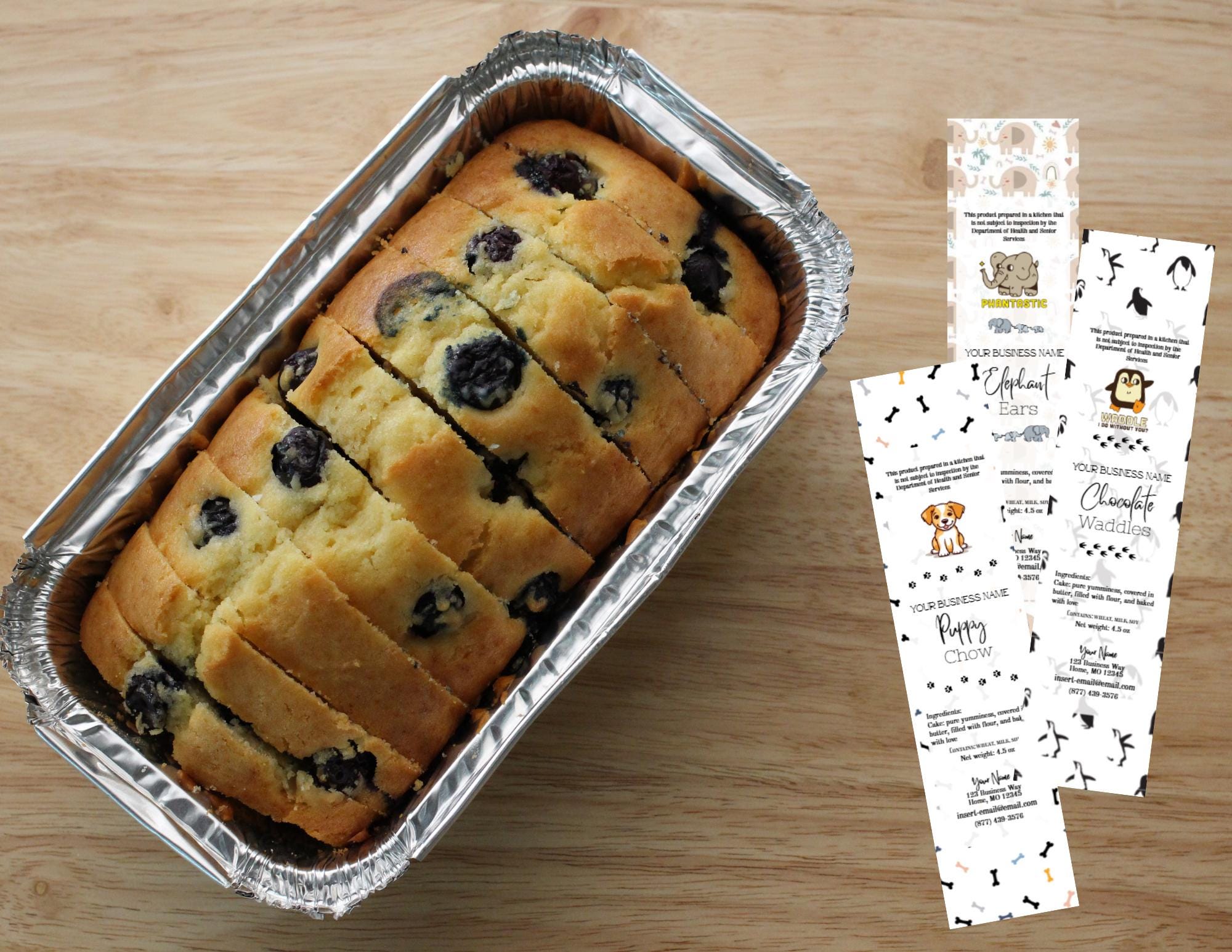 Editable Mini Cake Tin Label Printable | Cottage Law Custom Bakery ...