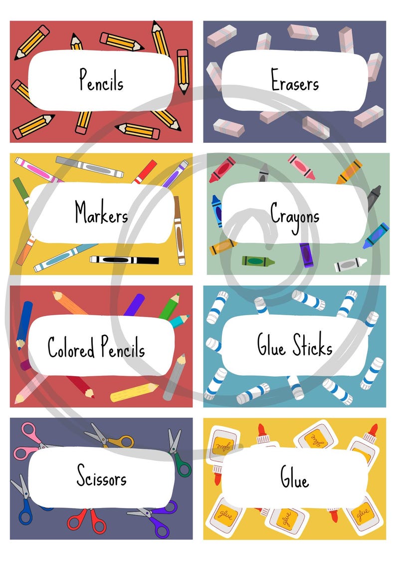 Classroom Supply Labels for Teachers, Churches, Clinics Boho Bin ...