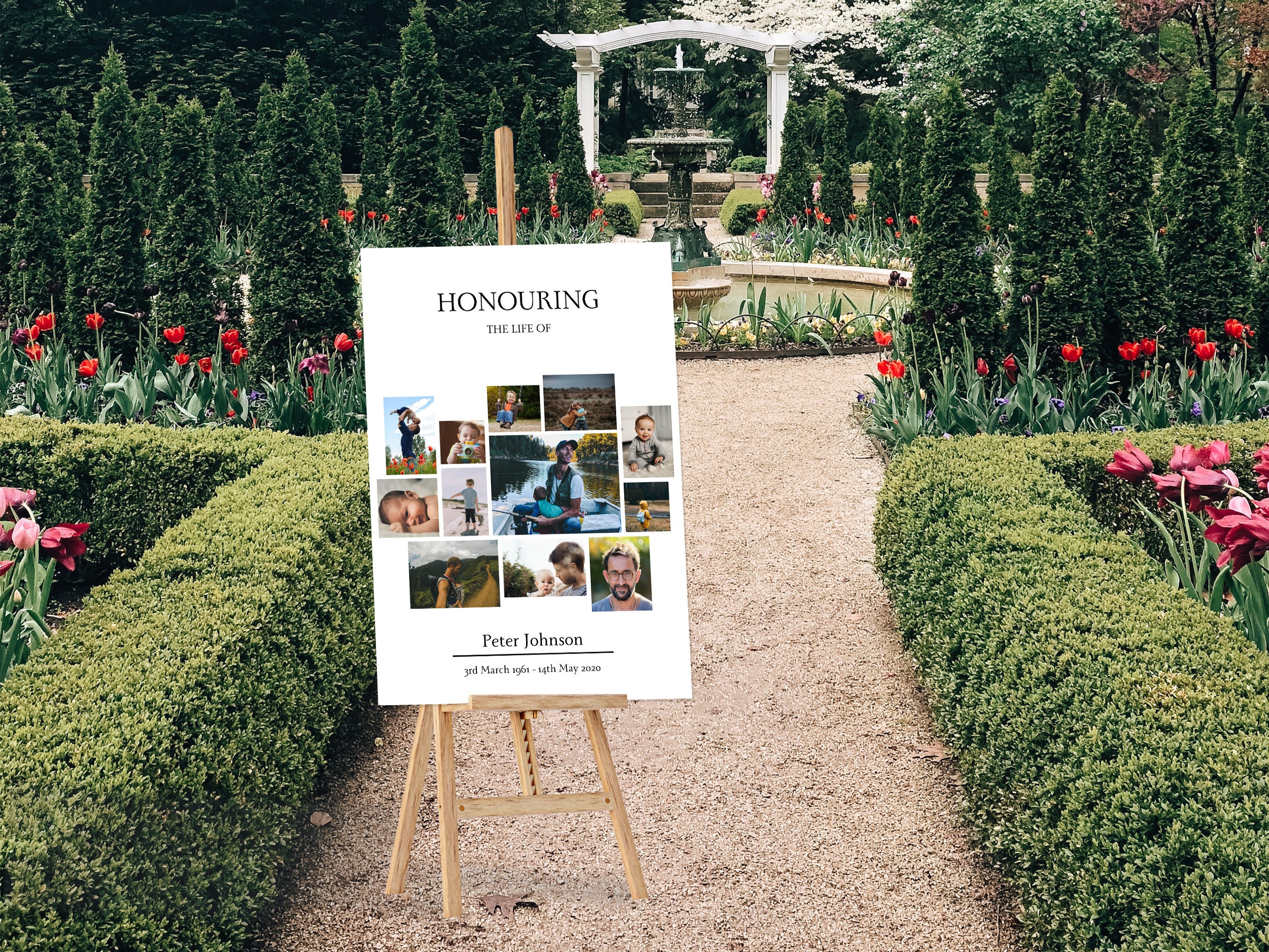 Funeral Photo Collage Template, Traditional Style, Editable Template ...