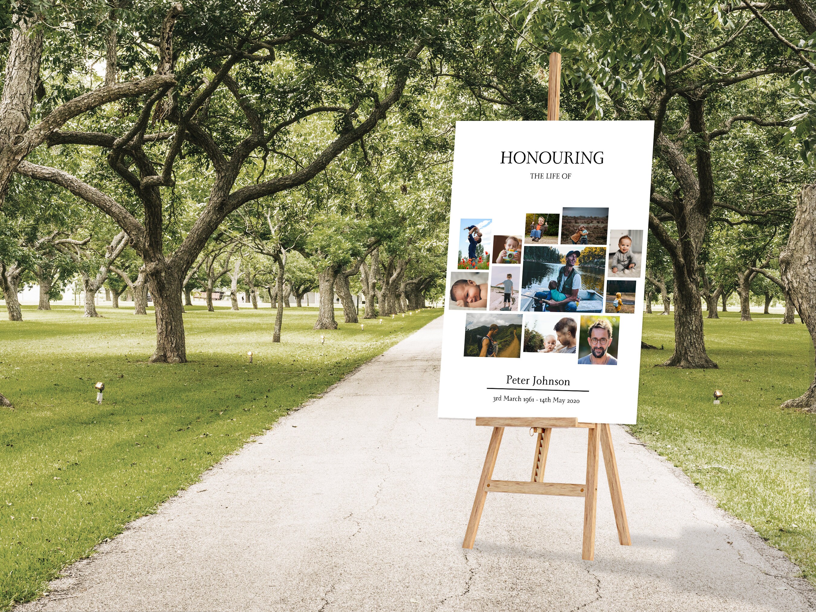 Funeral Photo Collage Template, Traditional Style, Editable Template ...