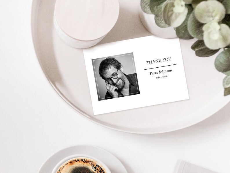 Funeral Thank You Card, Traditional Style, Editable Template, Instant ...