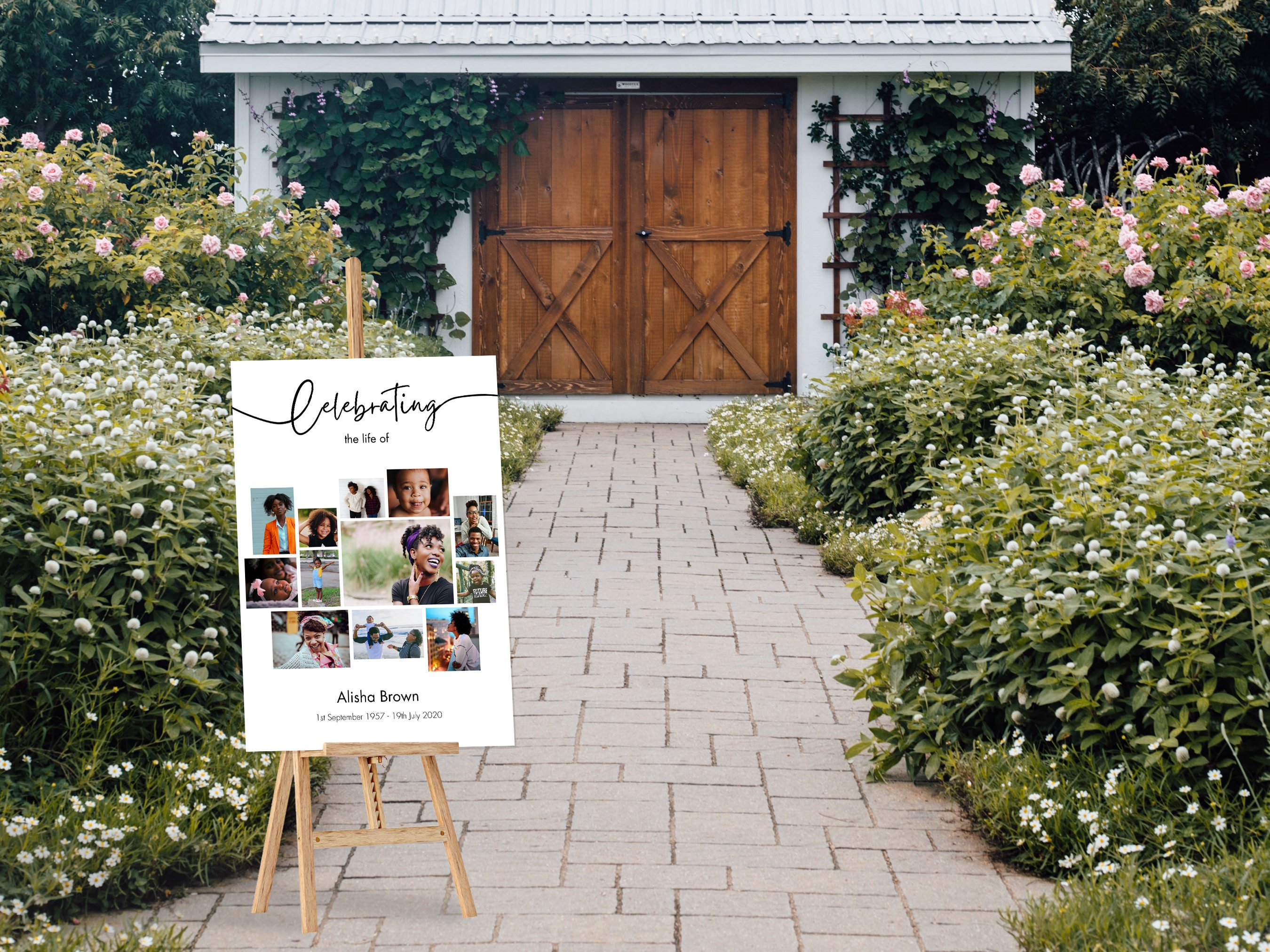 Funeral Photo Collage Template Contemporary Style Editable - Etsy