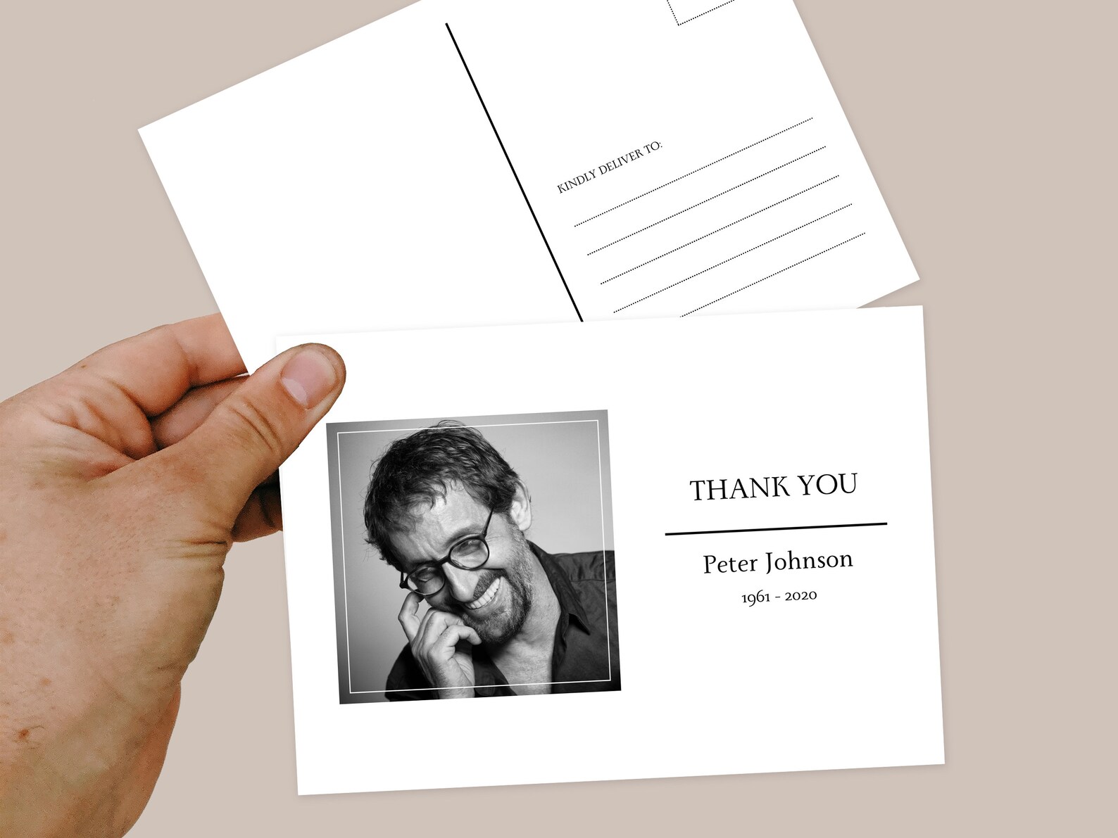 Funeral Thank You Card, Traditional Style, Editable Template, Instant ...