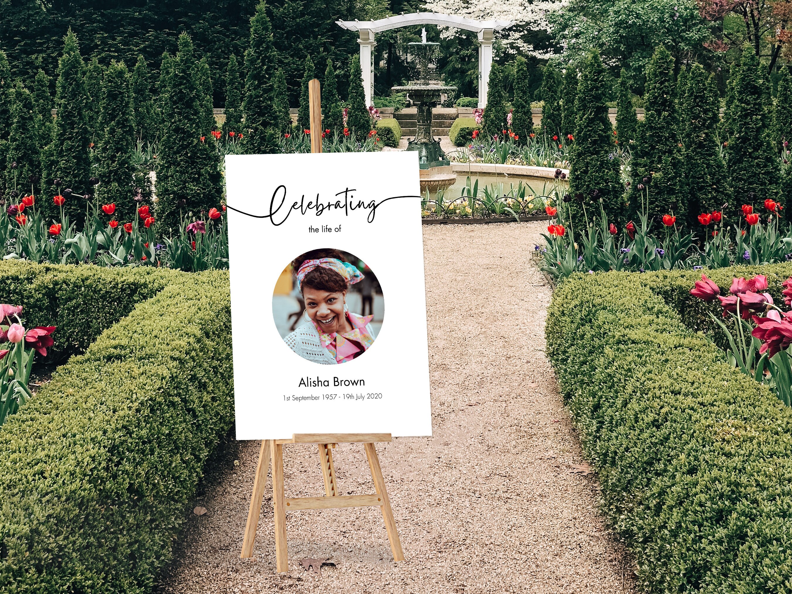 Funeral Display Board, Contemporary Style, Editable Template, Instant ...