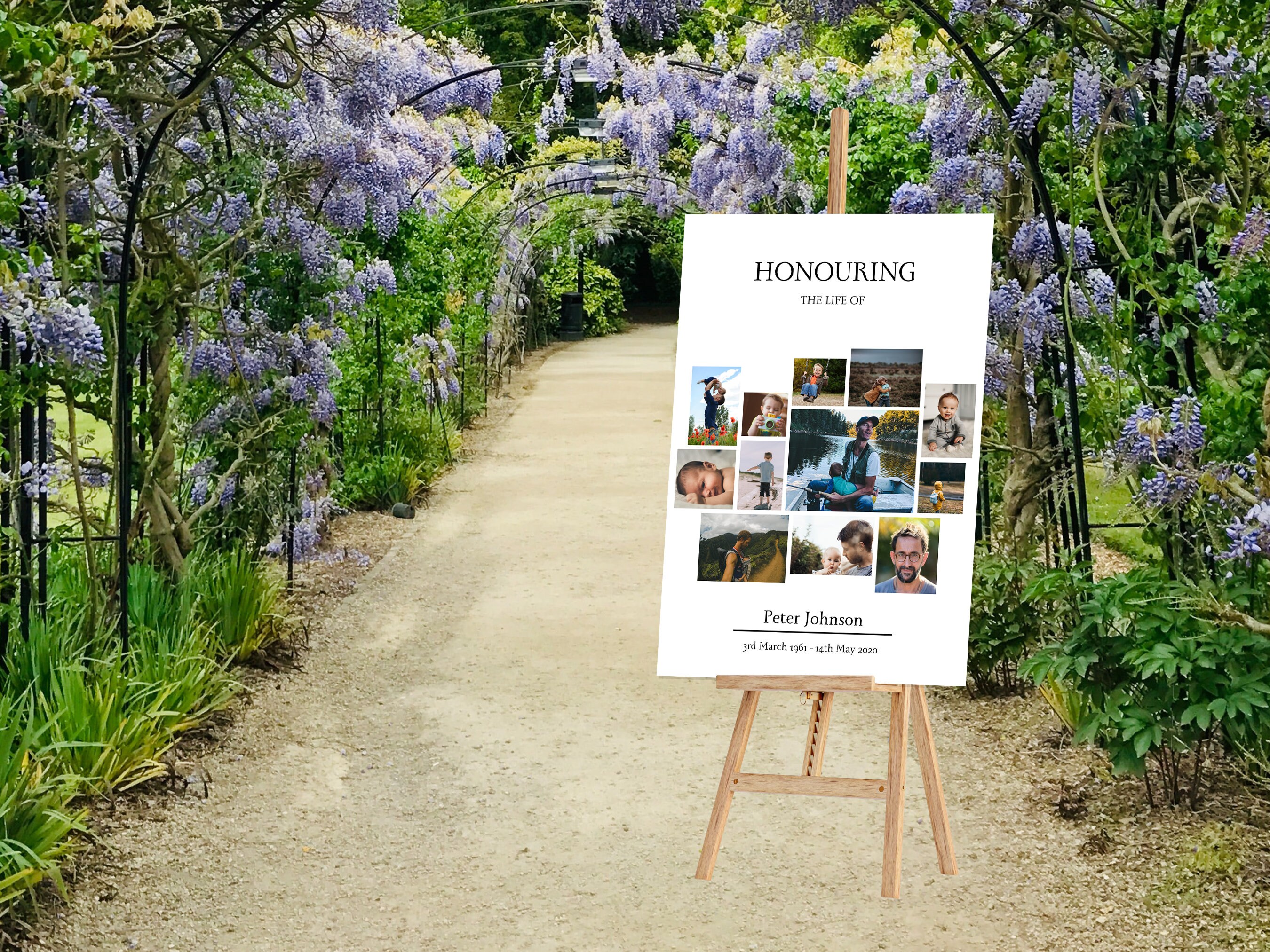 Funeral Photo Collage Template, Traditional Style, Editable Template ...