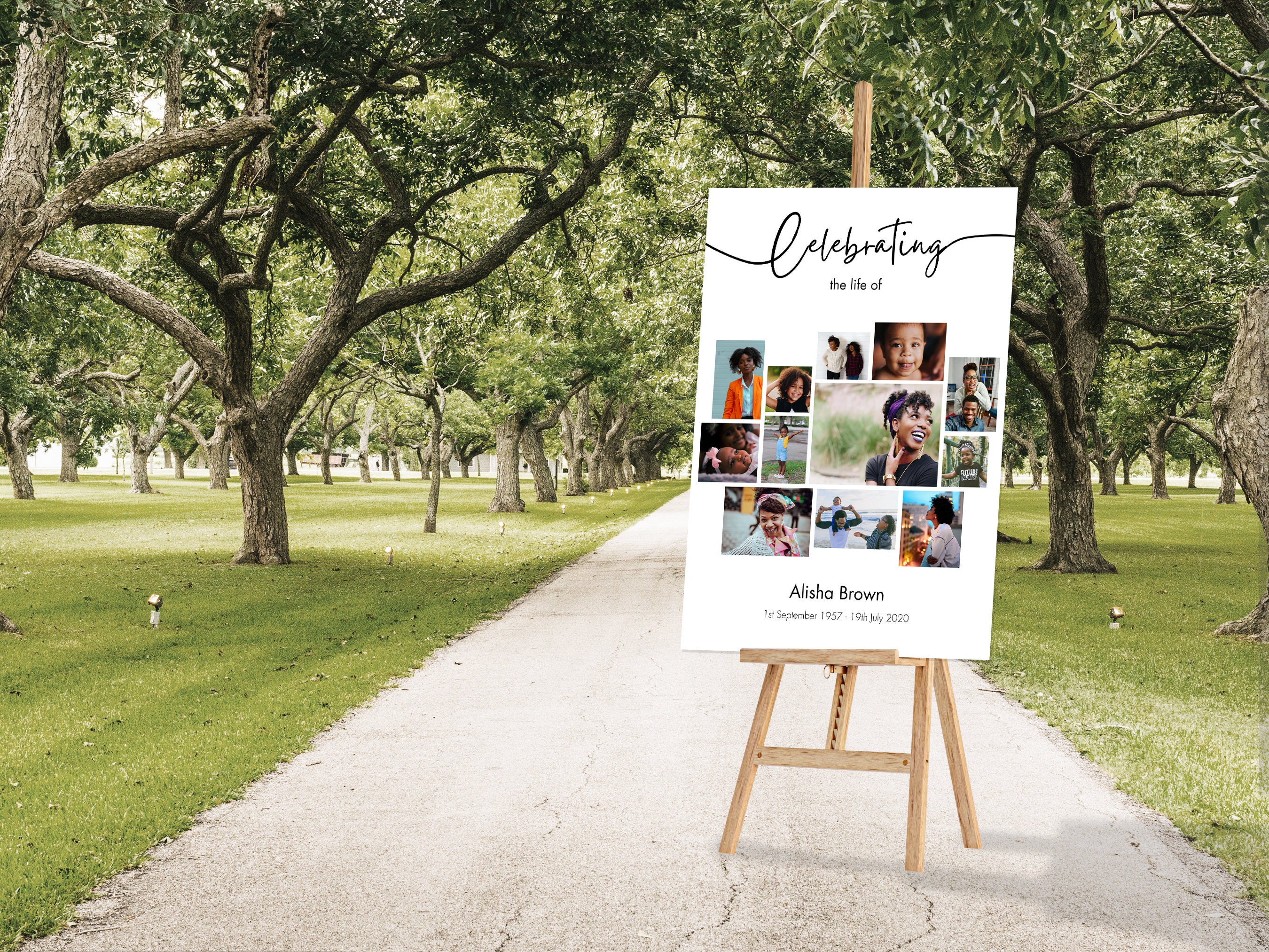 Funeral Photo Collage Template Contemporary Style Editable - Etsy