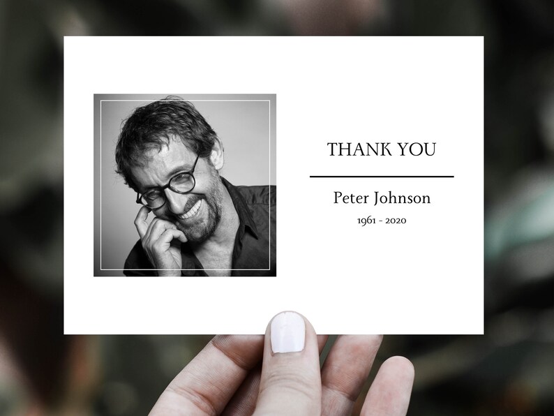 Funeral Thank You Card, Traditional Style, Editable Template, Instant ...