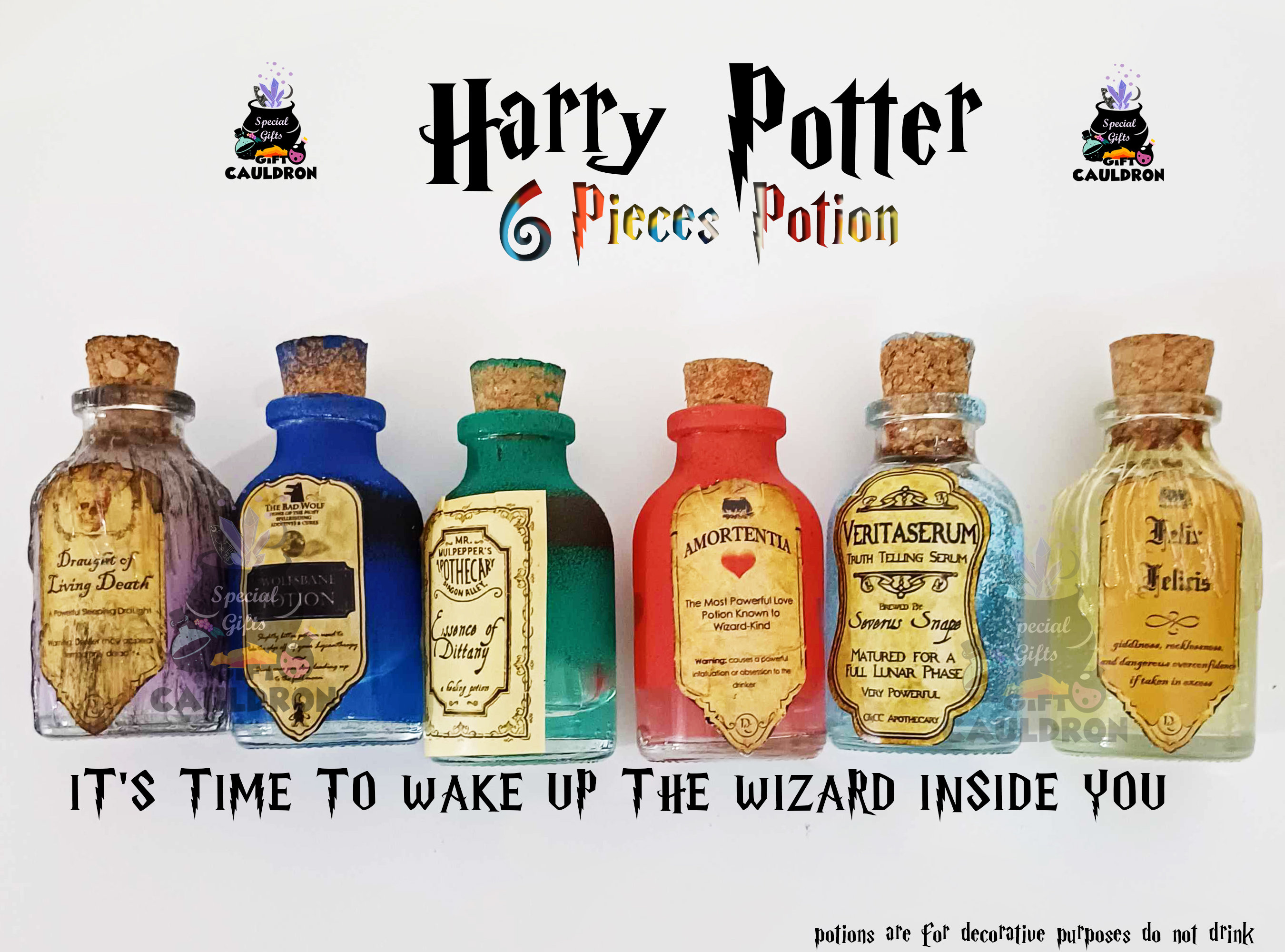 Set of Harry Potter Potions, Severus Snape 6 Pieces Potion Decor ...