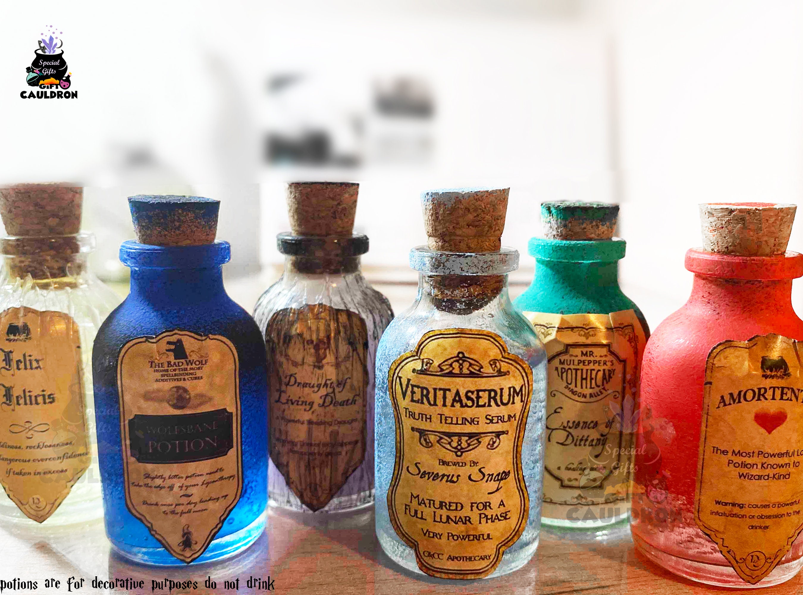 Set of Harry Potter Potions, Severus Snape 6 Pieces Potion Decor ...