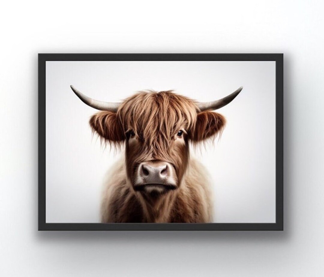 Highland Cow Samsung Frame TV Art, Brown Highland Cow Digital Print ...