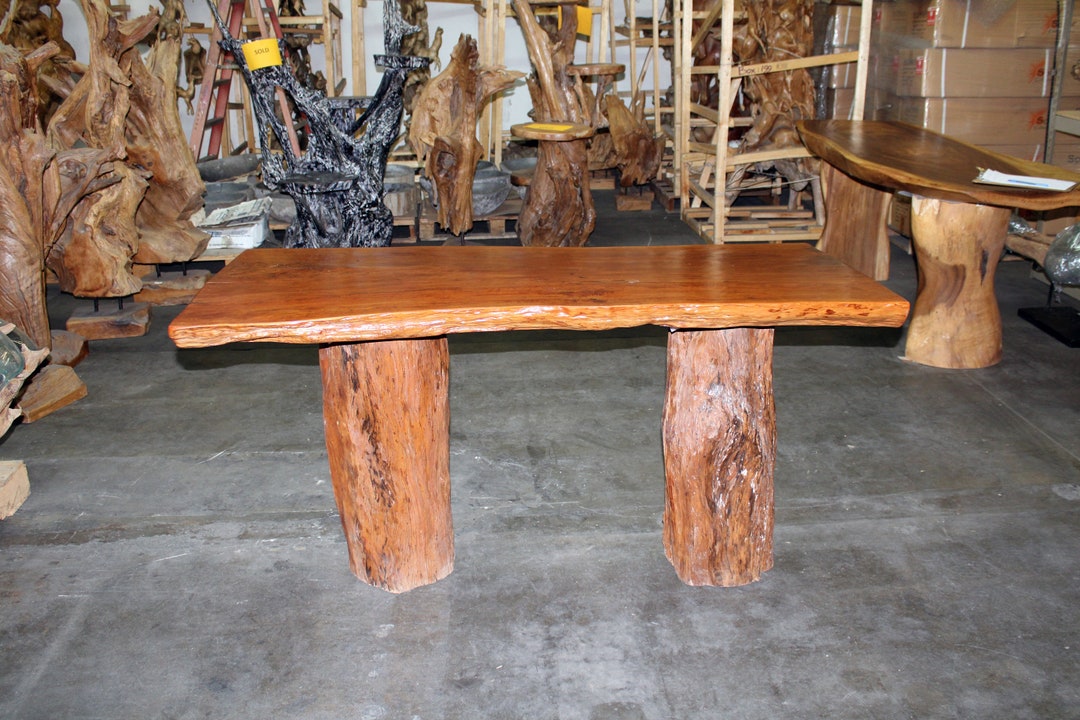 Live Edge Teak Wood Dining Table TWDT10 - Etsy