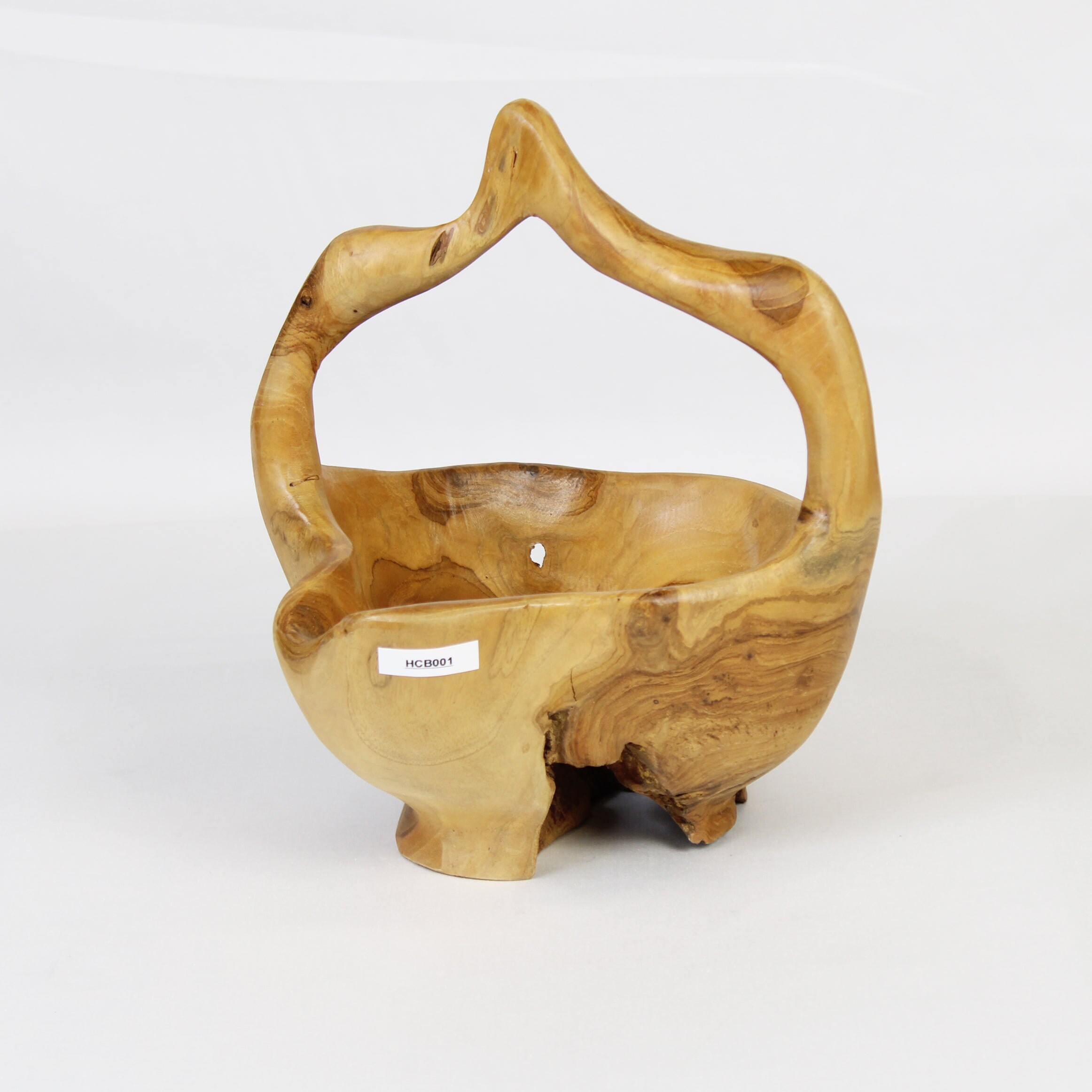 Hand Carved Teak Wood Basket - Etsy