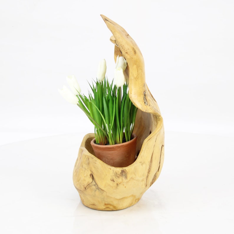Teak Wood Planter Natural TWP034E3 - Etsy