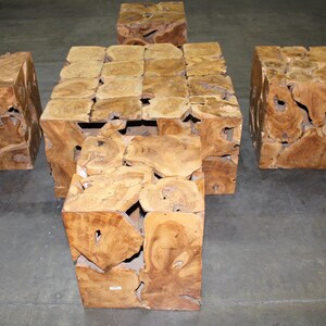 Teak Solid Wood Block Coffee Table 5 Pcs Sets TWBT07 - Etsy