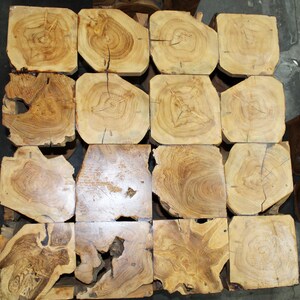 Teak Solid Wood Block Coffee Table 5 Pcs Sets TWBT07 - Etsy