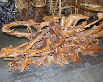 Teak Root Table and Four Stools24counter Height 36 - Etsy