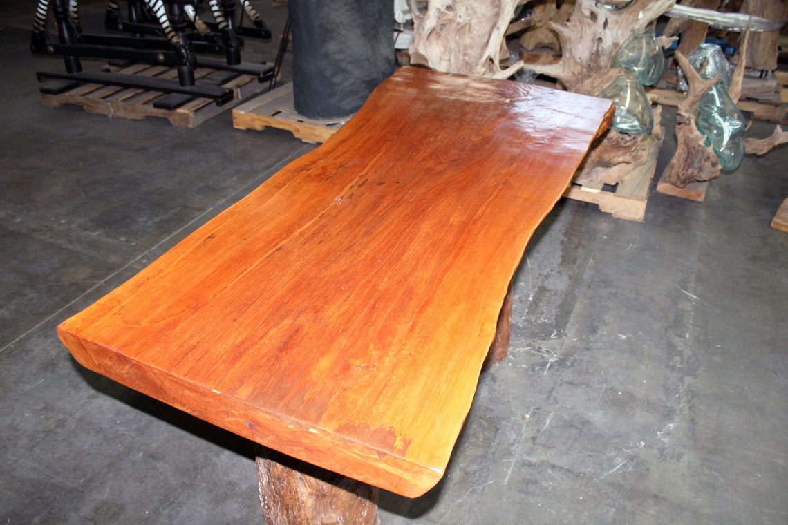 Live Edge Teak Wood Dining Table TWDT10 - Etsy