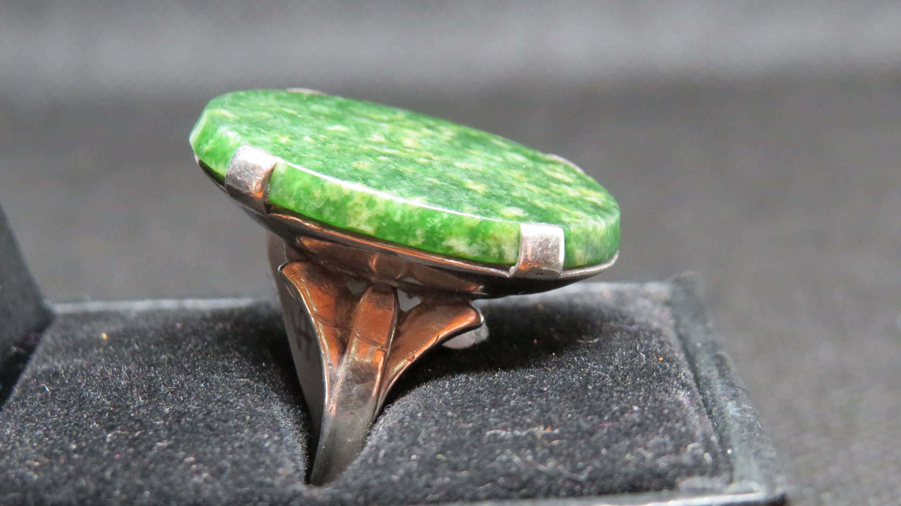 Nephrite Jade & Silver Ring - Etsy