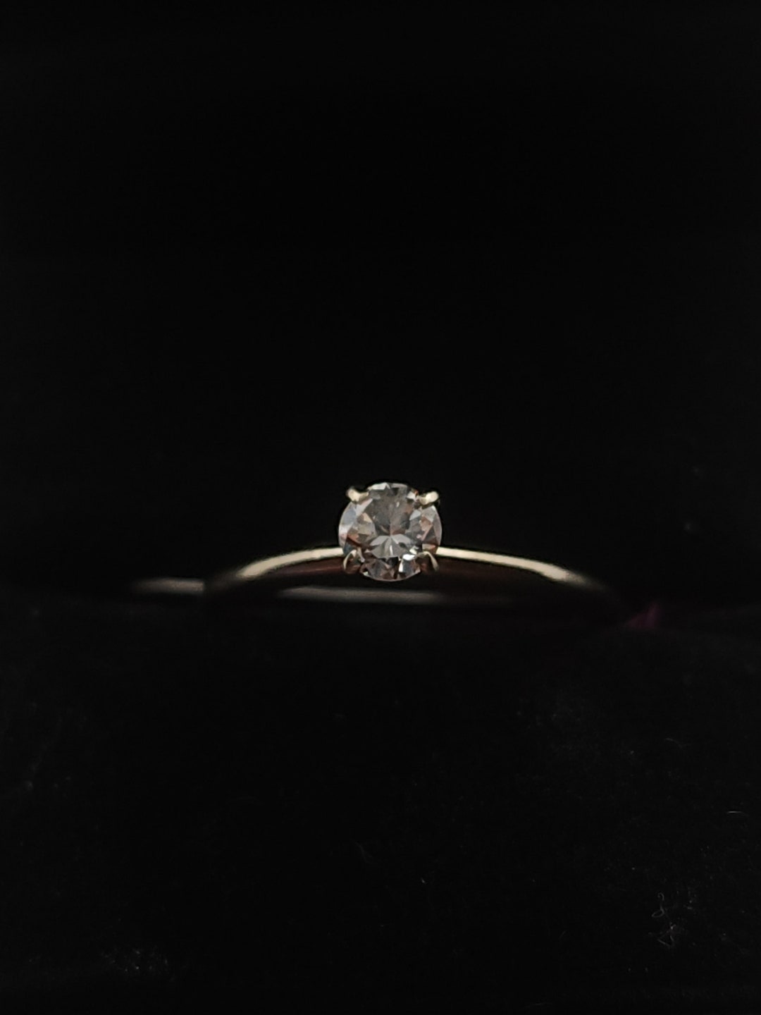1/4 Carat Diamond Solitaire 14K Gold Ring - Etsy
