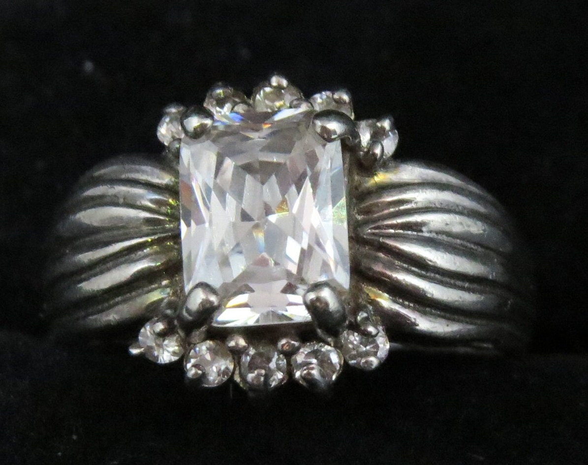 Art Deco Style CZ 925 Ring - Etsy