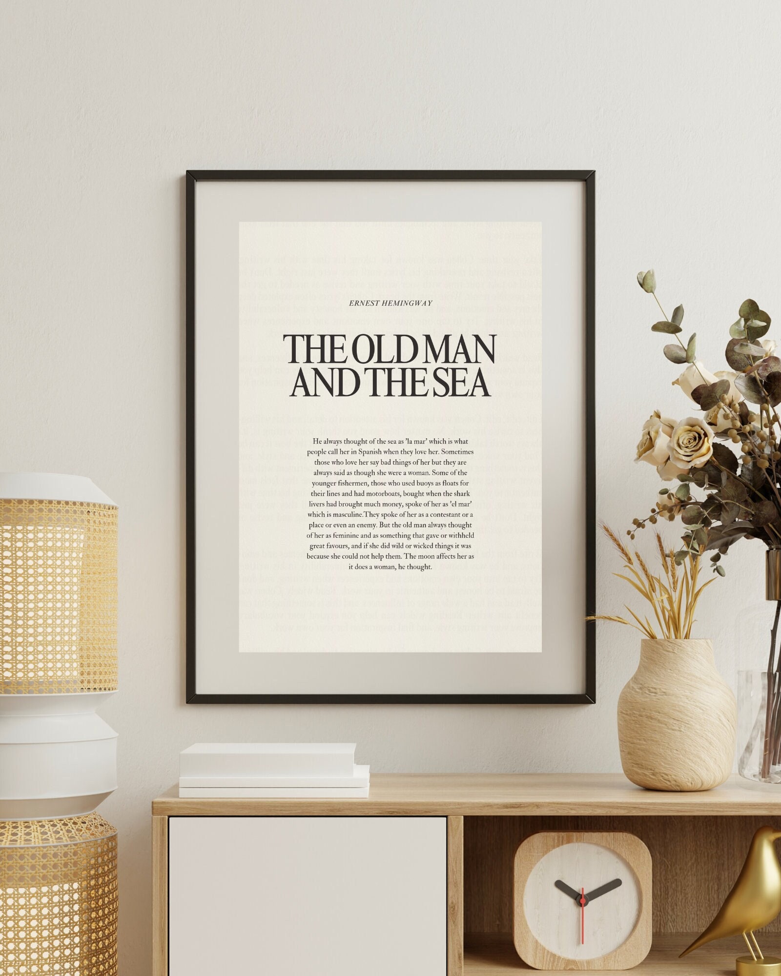 Ernest Hemingway 'the Old Man and the Sea' Vintage Poster for Book ...