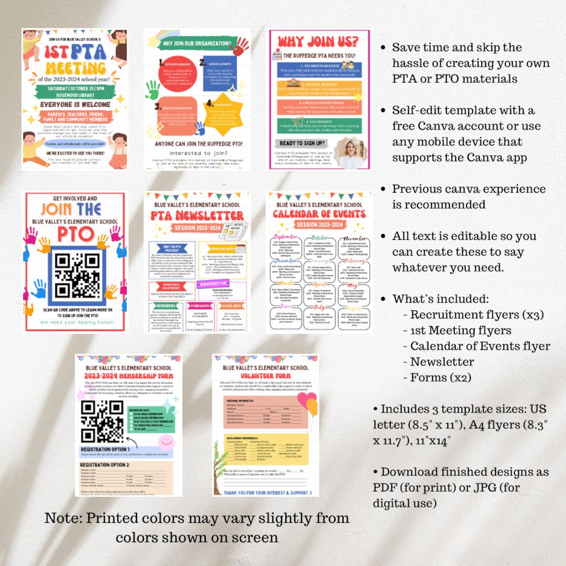 Editable PTA / PTO Bundle Includes Recruitment Flyers, Newsletter ...