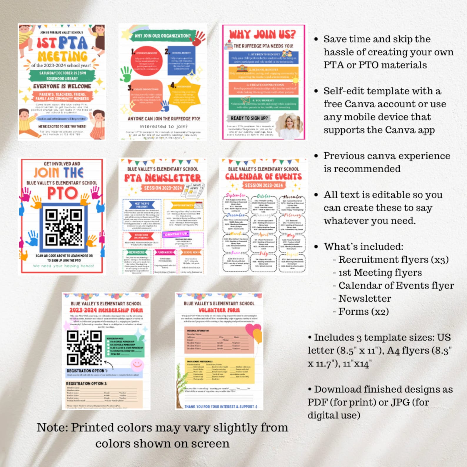 Editable PTA / PTO Bundle Includes Recruitment Flyers, Newsletter ...
