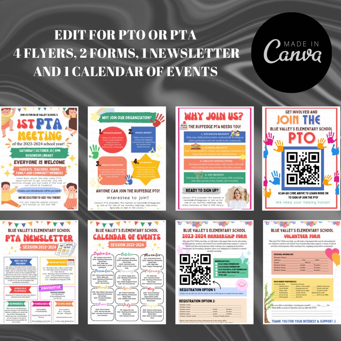 Editable PTA / PTO Bundle Includes Recruitment Flyers, Newsletter ...
