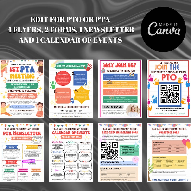Editable PTA / PTO Bundle Includes Recruitment Flyers, Newsletter ...