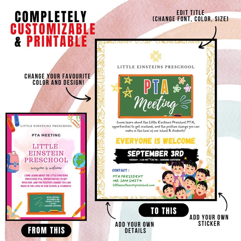 EDITABLE PTA Bundle | Open House Flyer | Join the Pta | Pta Membership ...