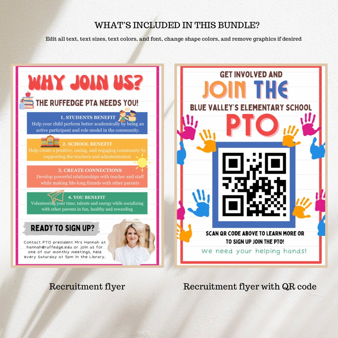 Editable PTA / PTO Bundle Includes Recruitment Flyers, Newsletter ...