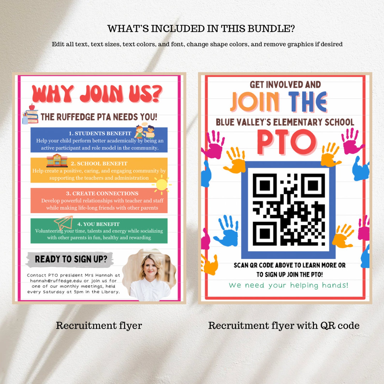 Editable PTA / PTO Bundle Includes Recruitment Flyers, Newsletter ...