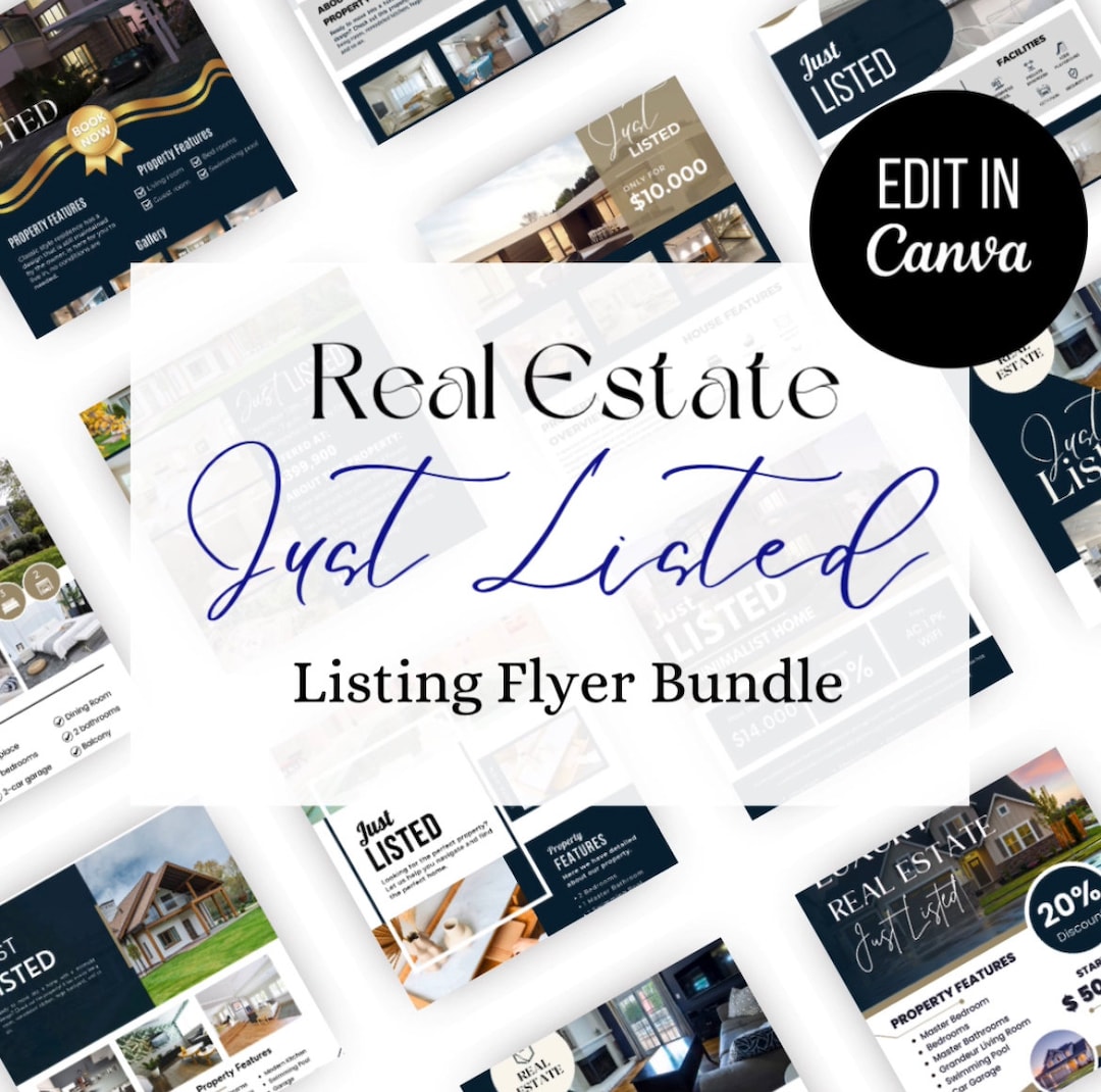 10 Real Estate Listing Flyer Templates | 5 Realtor Canva Templates ...