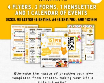 Editable PTA / PTO Bundle Includes Recruitment Flyers, Newsletter ...