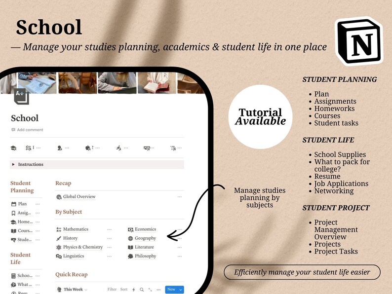2024 Student Notion Template, Ultimate Notion Planner for Students ...