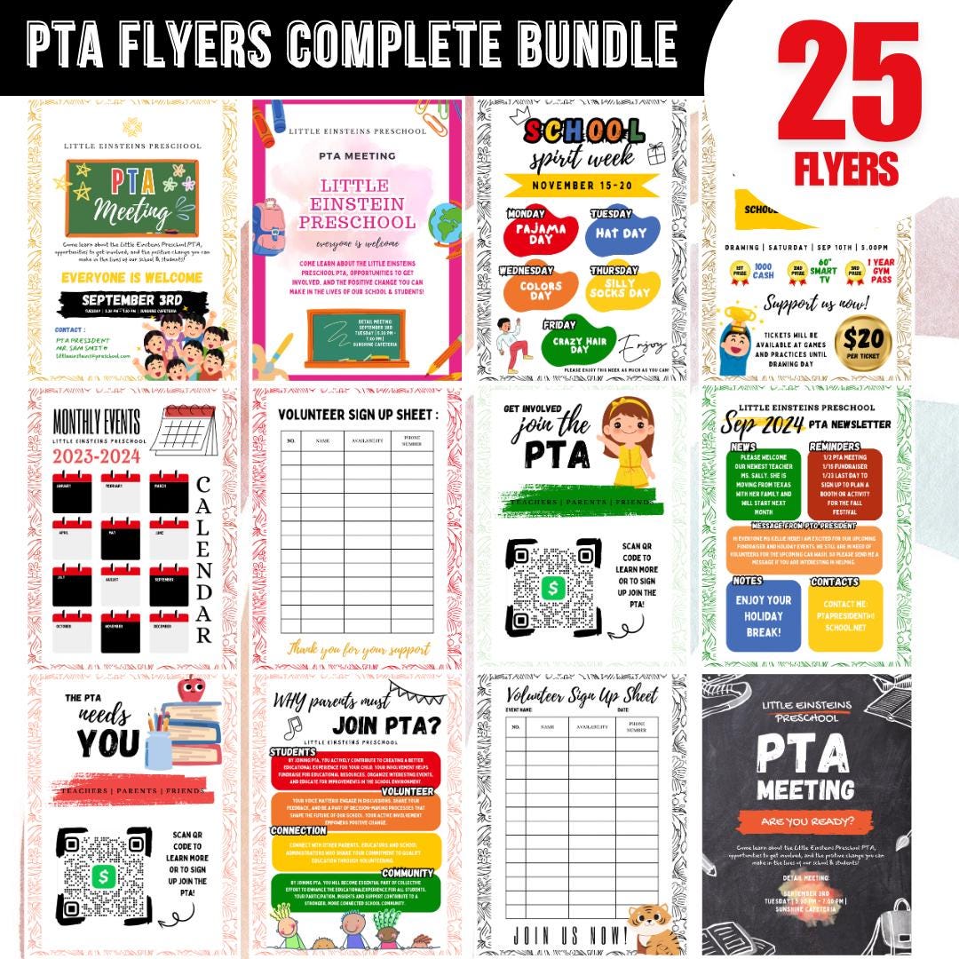 EDITABLE PTA Bundle | Open House Flyer | Join the Pta | Pta Membership ...